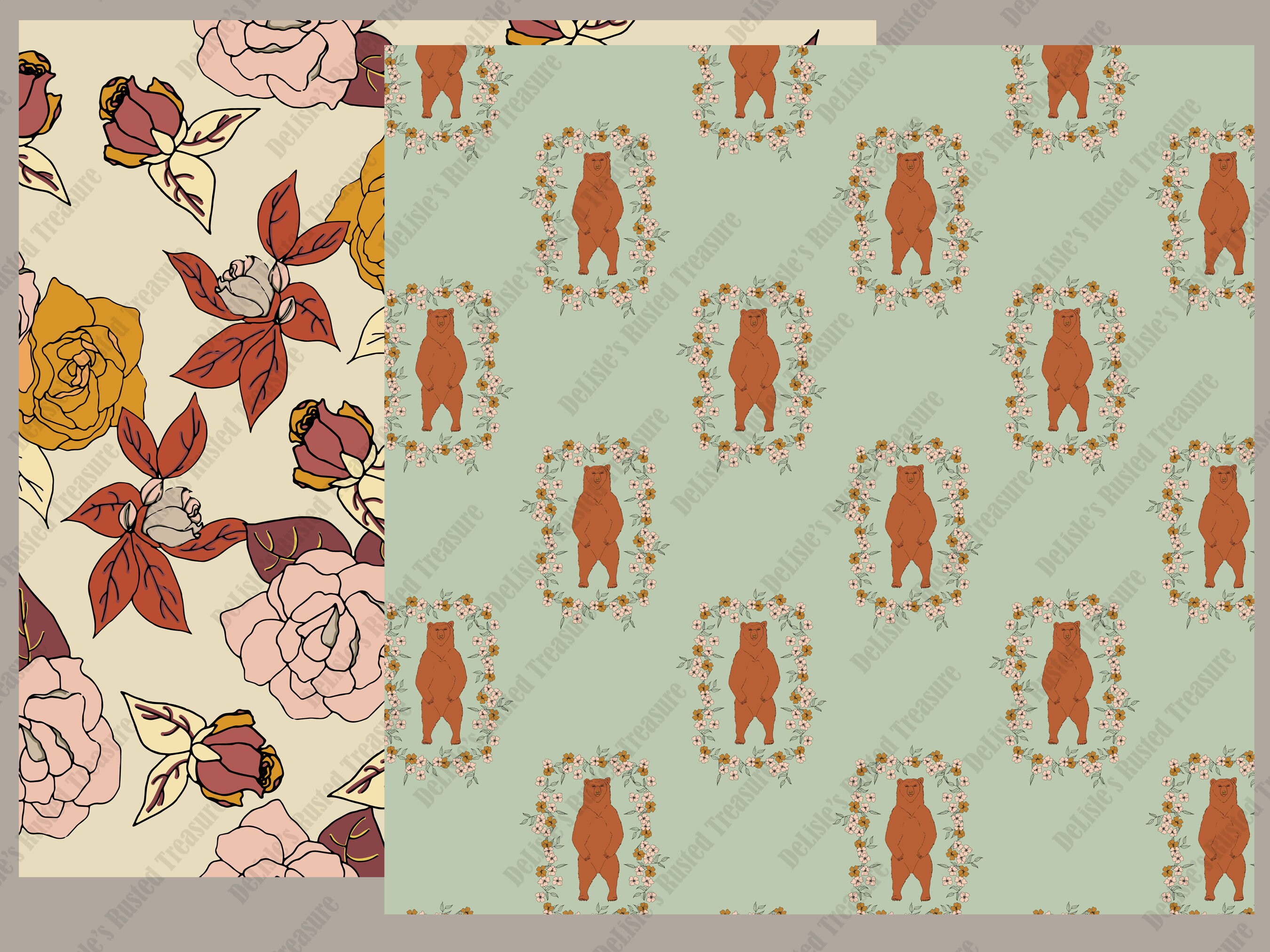 Woodland Digital Paper Bundle, Forest Animals Printables, Digital ...