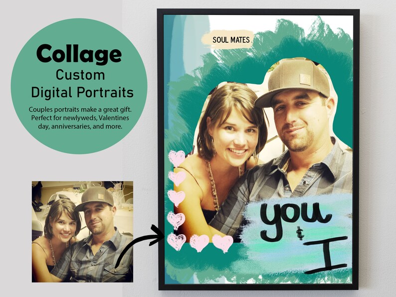 Custom Portrait Collage, Digital Portrait Collage, Personalized ...