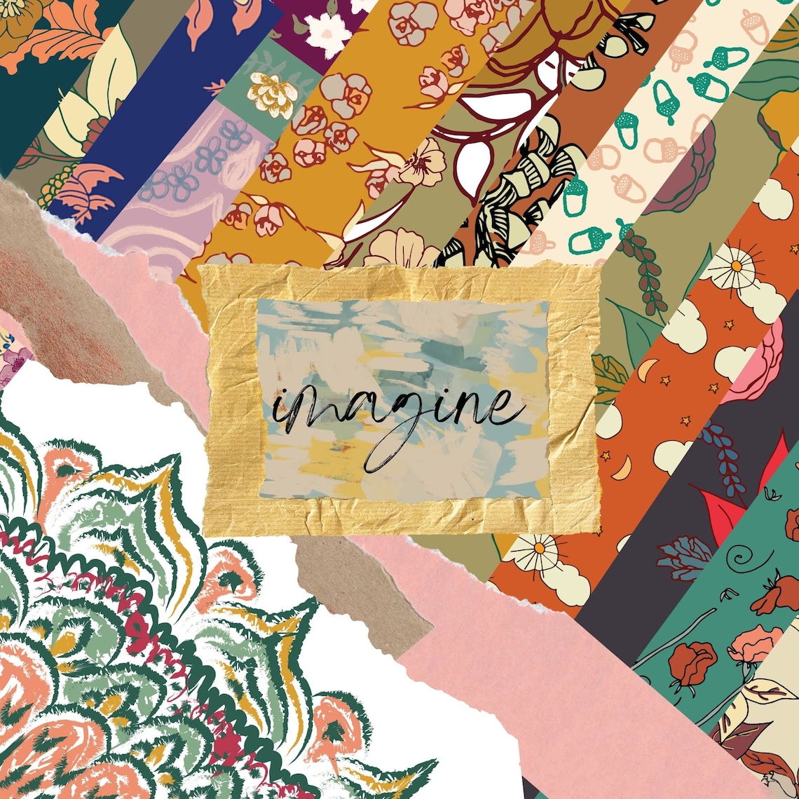 Imagine Collage Art, Printable Collage Art, Inspirational Art Print ...