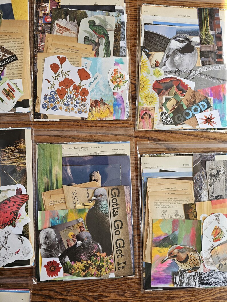 Junk Journal Collage Kit 50+ Unique Vintage and Hand Crafted Papers ...