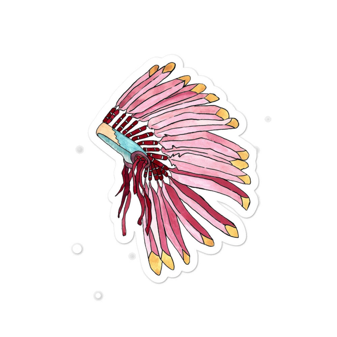 Pink Native Tribal Indian Headdress stickers | Etsy