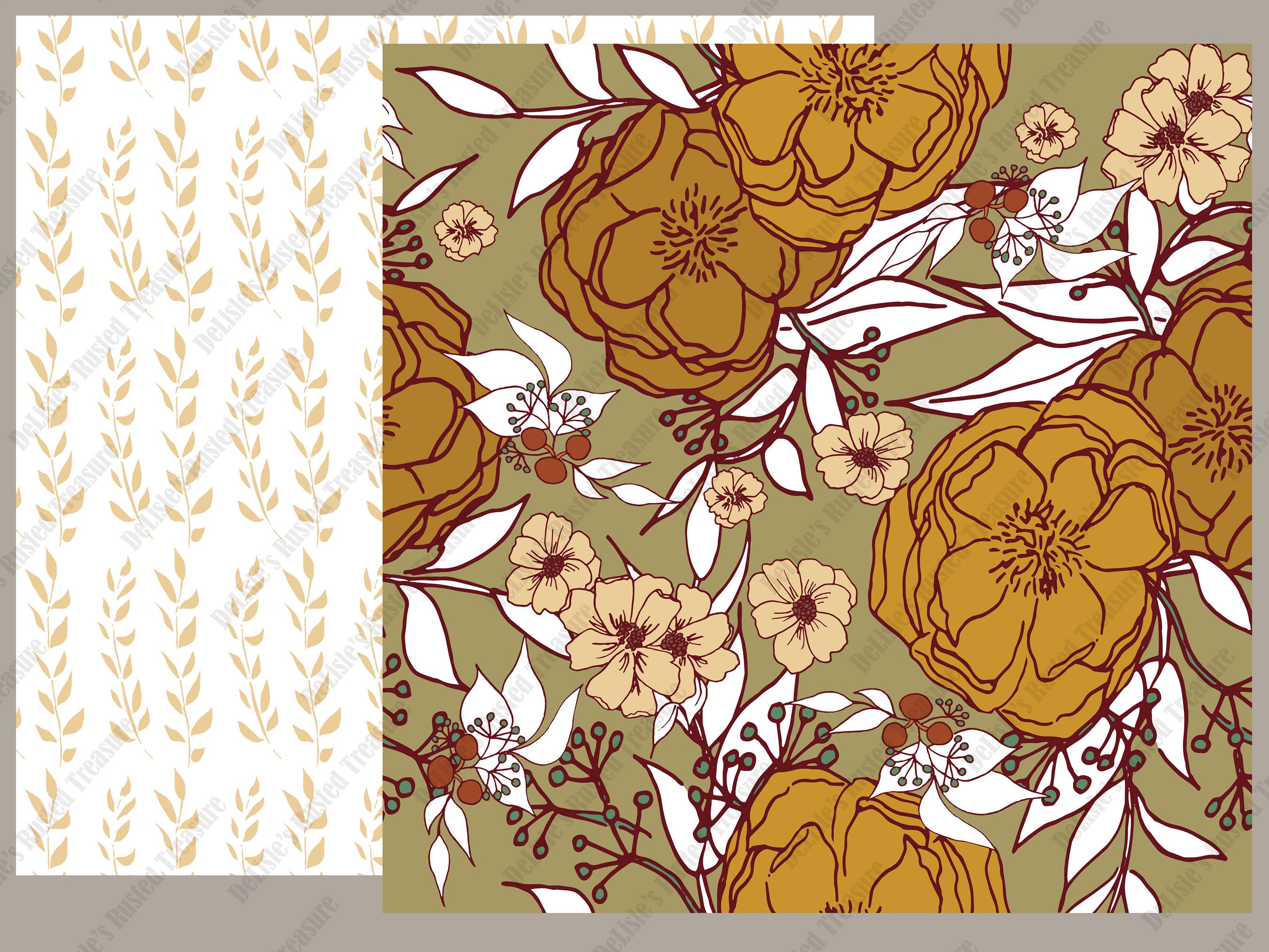 Flower Bouquet Digital Paper, Floral Bouquet Digital Paper, Floral ...