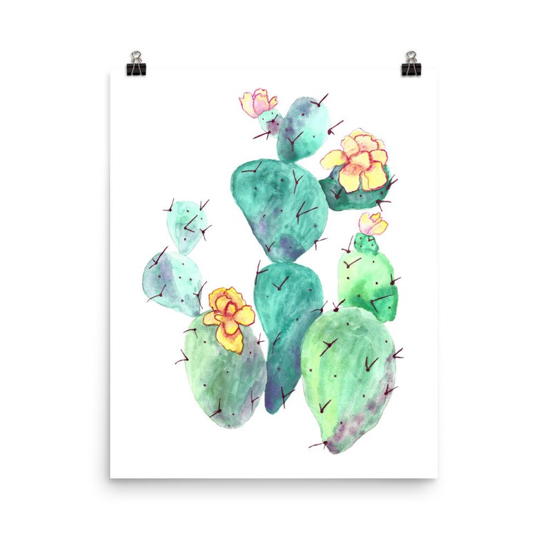 Cactus Watercolor Painting Poster | Etsy