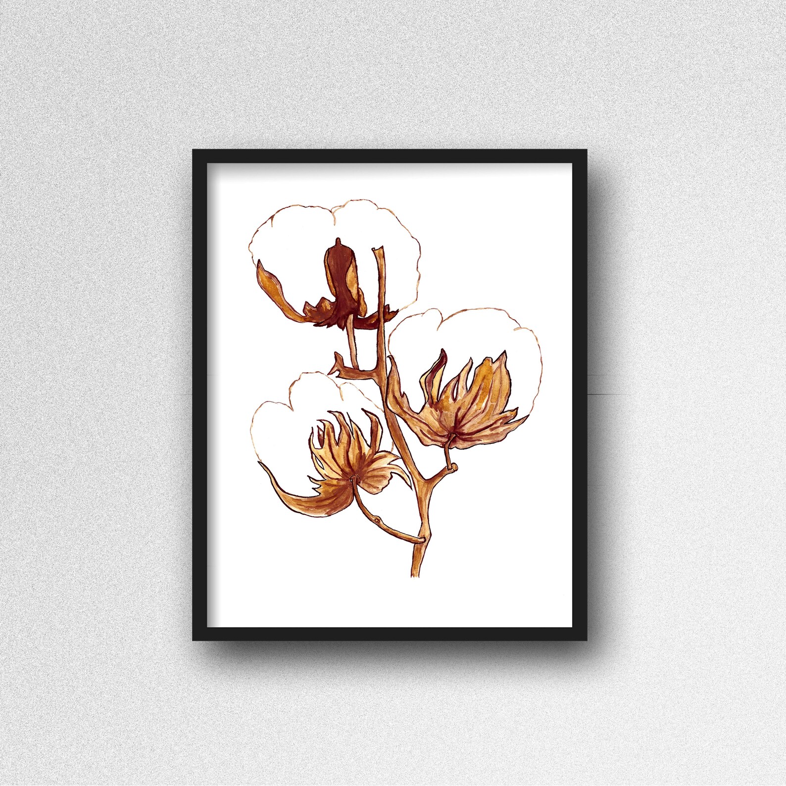 Cotton Watercolor Painting Digital Download. Cotton Art Print. Cotton ...