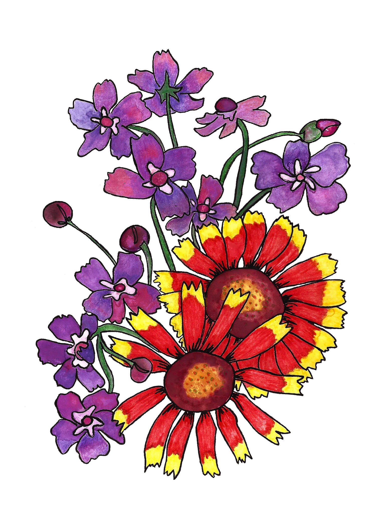 Arizona Sunflower and Wild Flowers Instant Download Digital Art Print ...