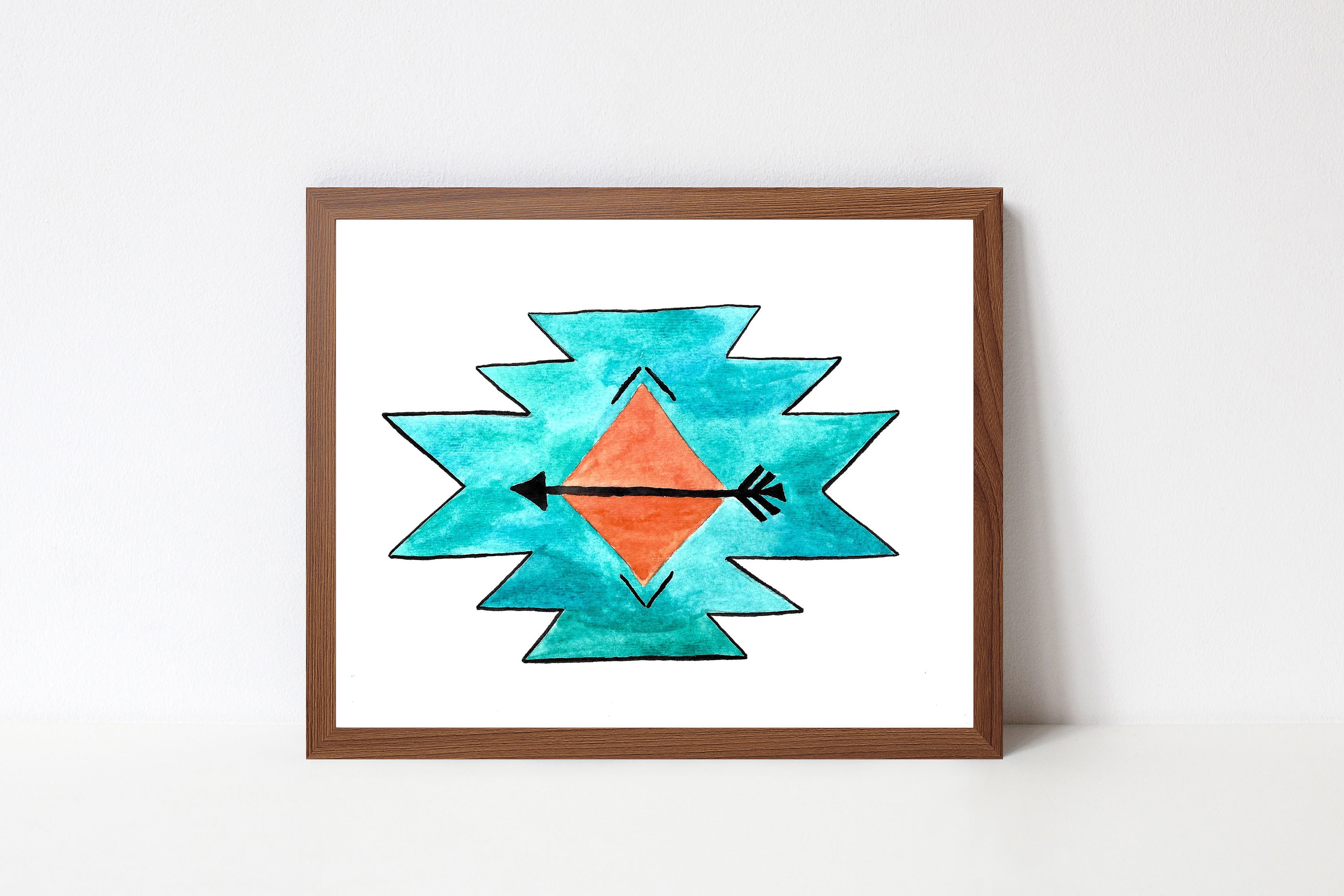 Digital Download Turquoise Tribal Design Art Print, Printable Tribal ...