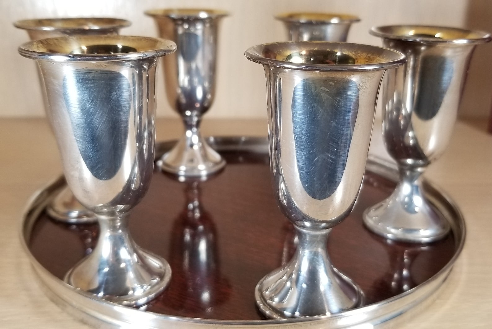 CORDIAL Goblets-sterling Silver-vintage Dining-tray-antique Barware ...