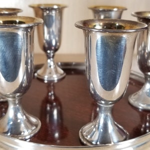 CORDIAL Goblets-sterling Silver-vintage Dining-tray-antique Barware ...
