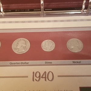 1940s US Coins-vintage Half Dollar-quarter-mercury Dime-nickel-penny ...