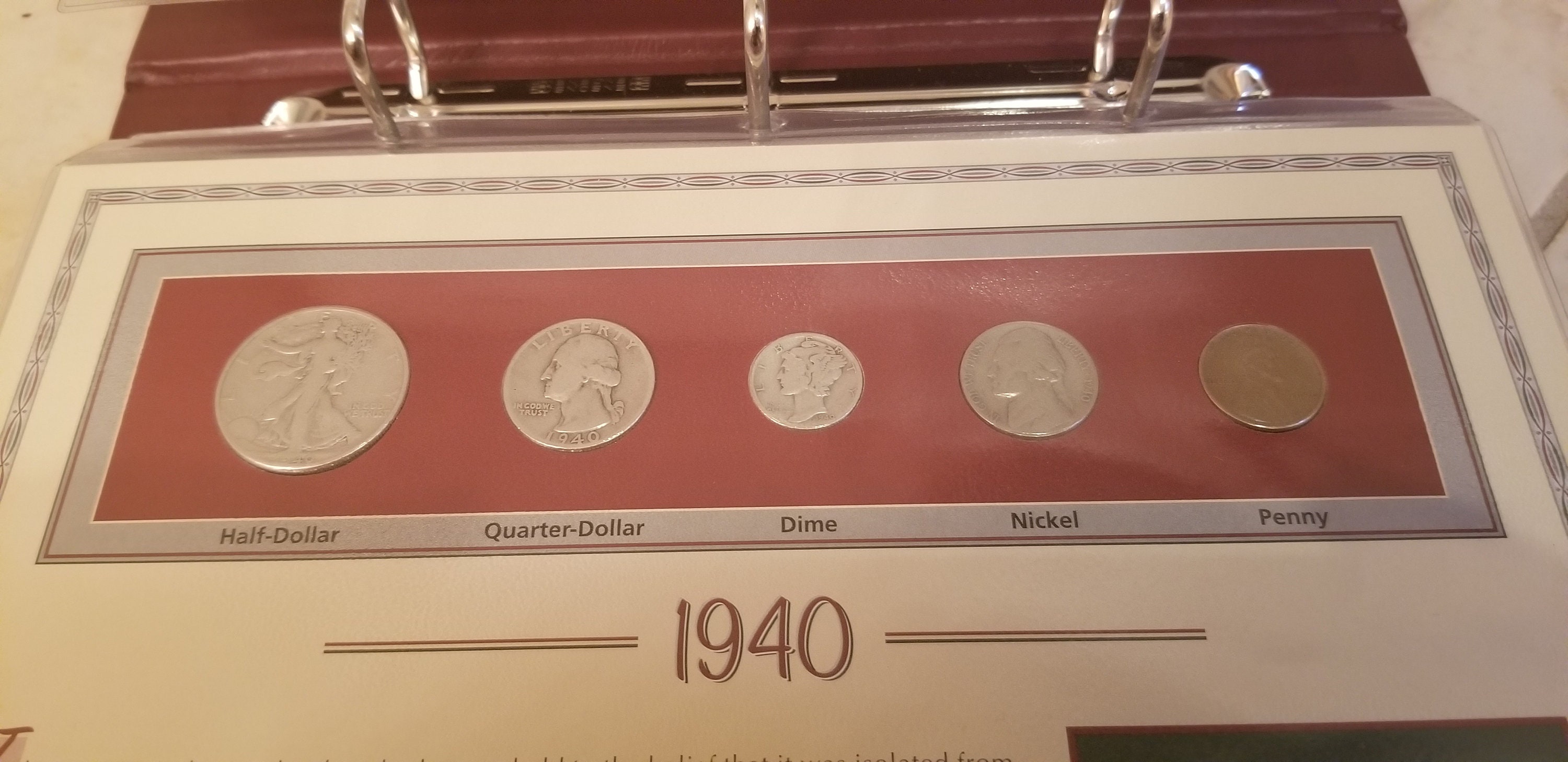 1940s US Coins-vintage Half Dollar-quarter-mercury Dime-nickel-penny ...