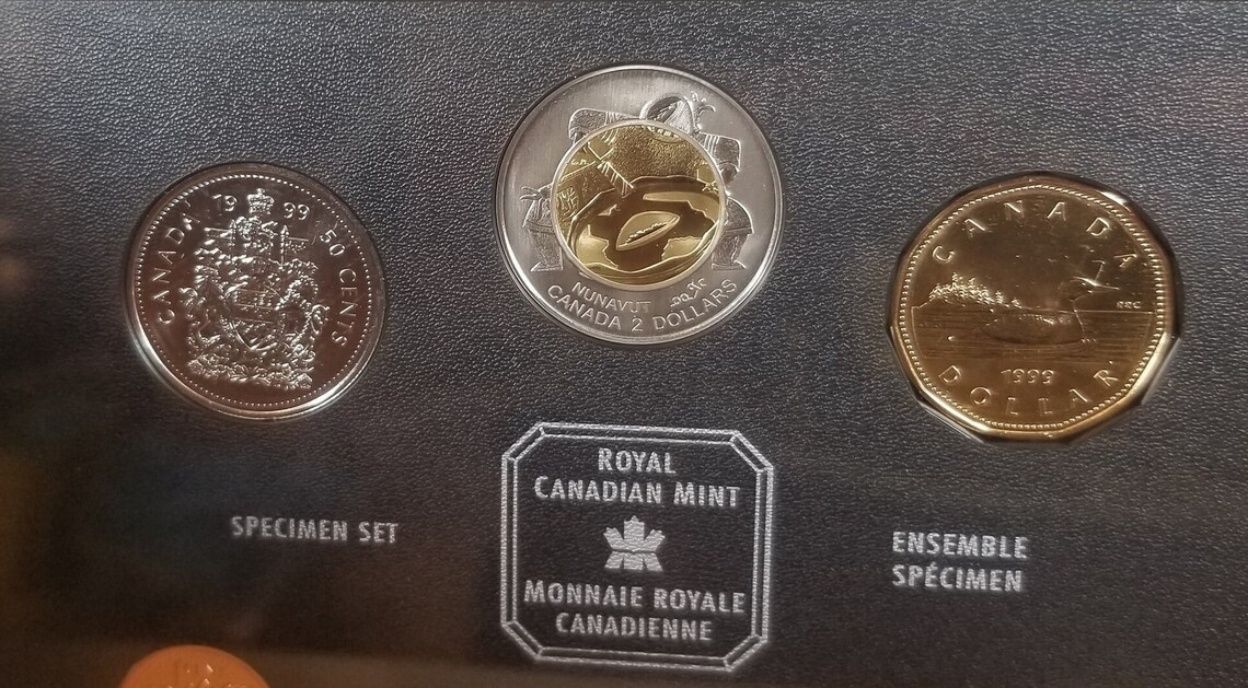 CANADA SPECIMEN Set-1999-vintage Coins-royal Canadian Mint-queen ...