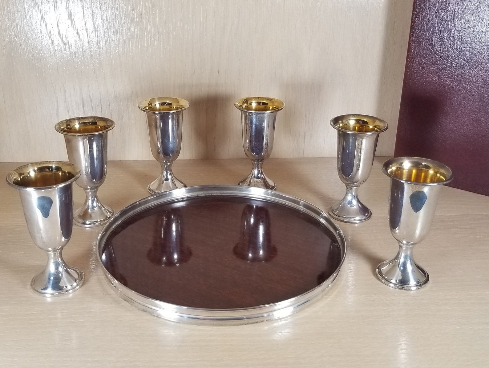 CORDIAL Goblets-sterling Silver-vintage Dining-tray-antique Barware ...