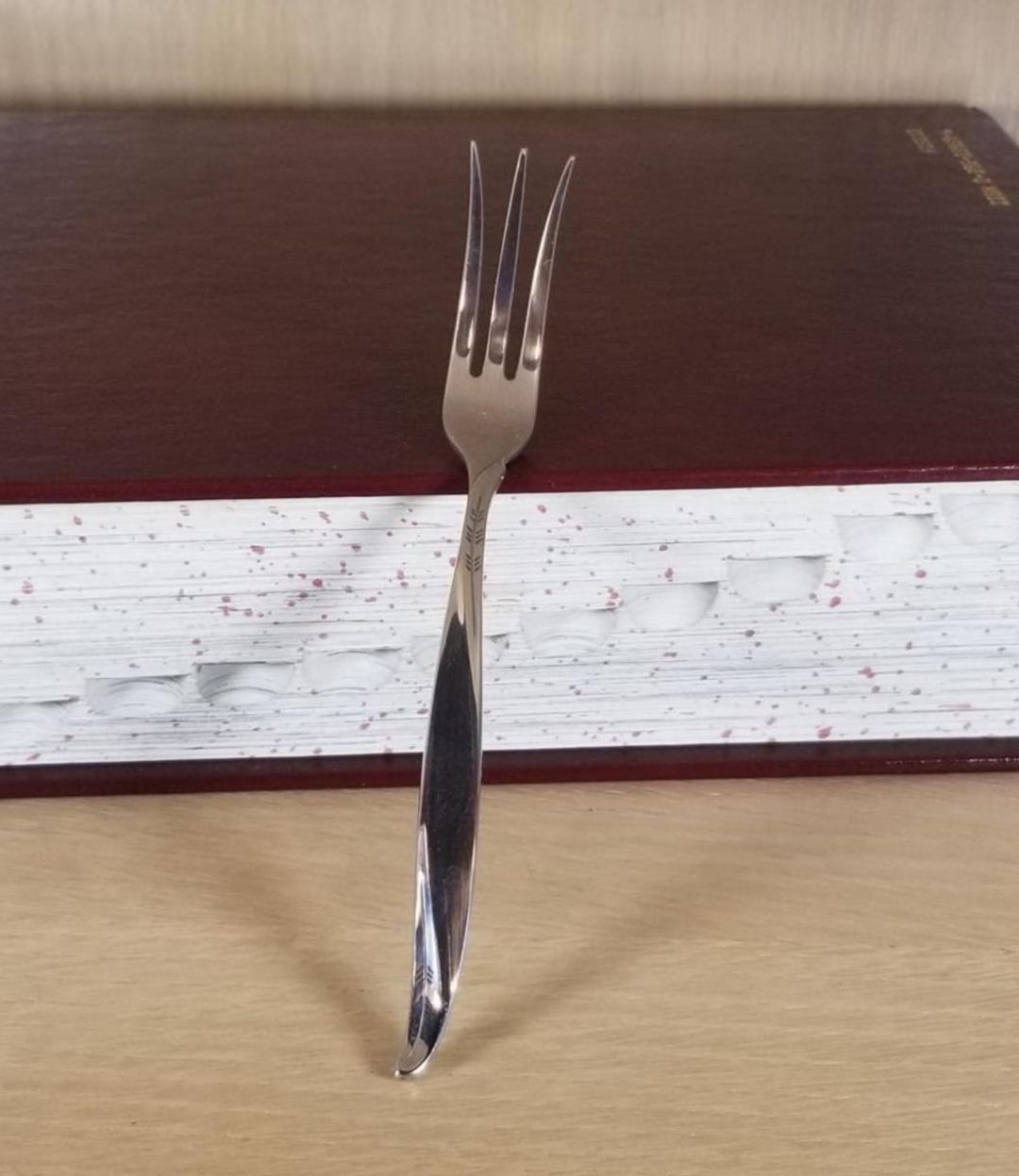 INTERNATIONAL LEMON Fork-vintage Sterling Silver-pine Spray-antique ...