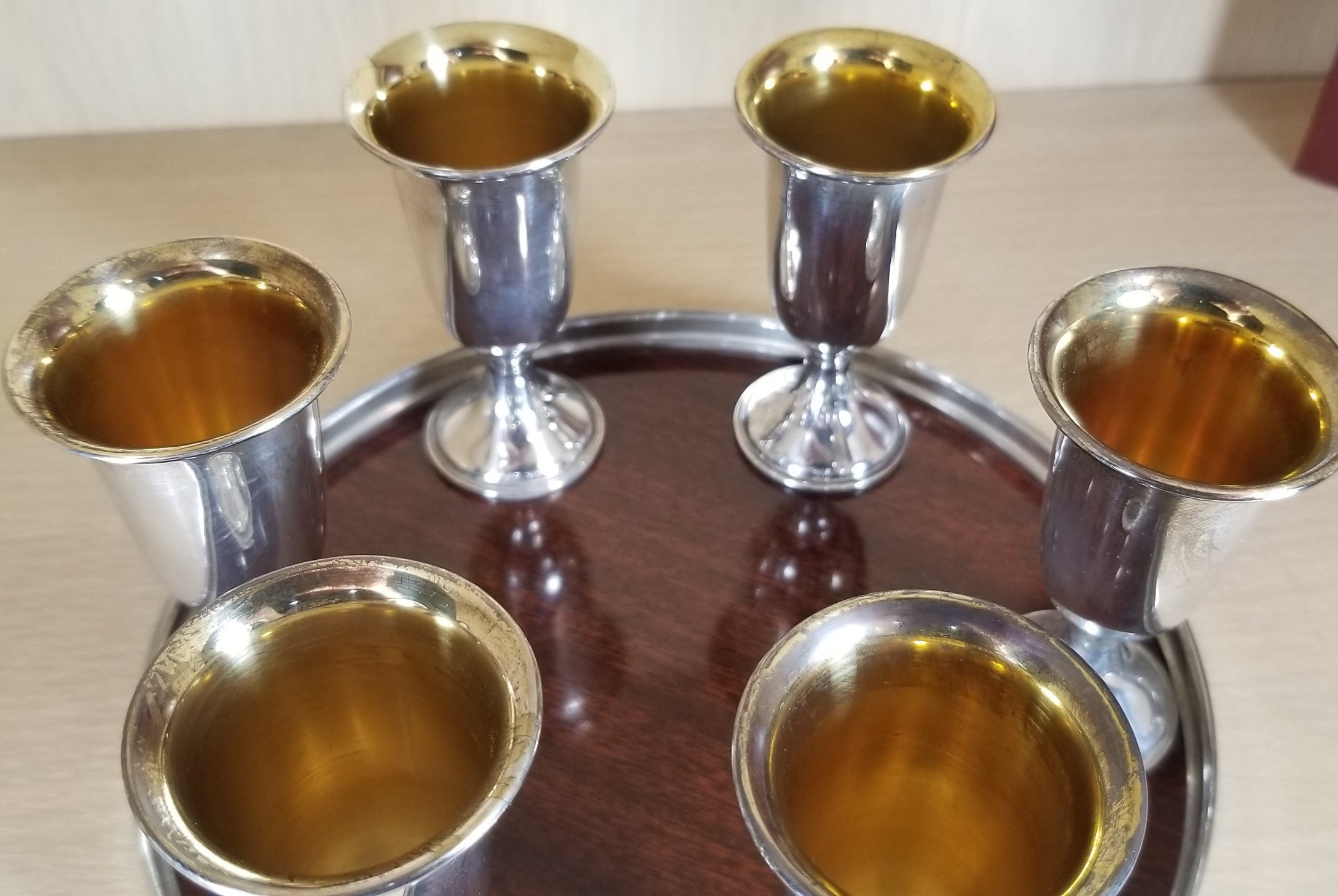CORDIAL Goblets-sterling Silver-vintage Dining-tray-antique Barware ...