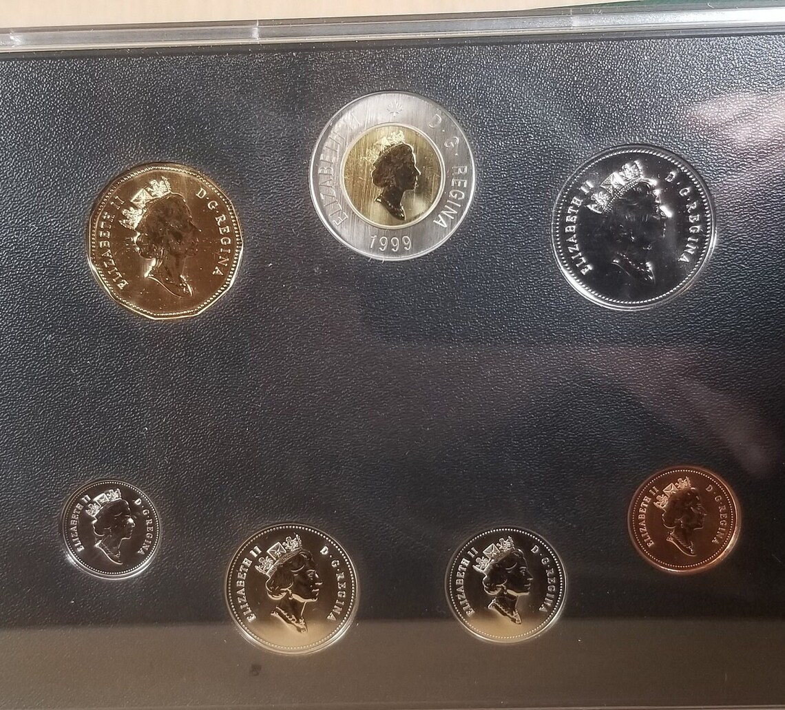 CANADA SPECIMEN Set-1999-vintage Coins-royal Canadian Mint-queen ...