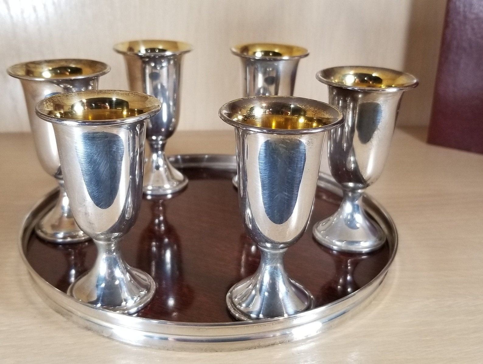 CORDIAL Goblets-sterling Silver-vintage Dining-tray-antique Barware ...