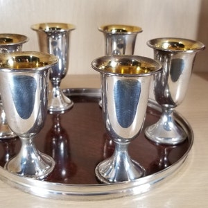 CORDIAL Goblets-sterling Silver-vintage Dining-tray-antique Barware ...