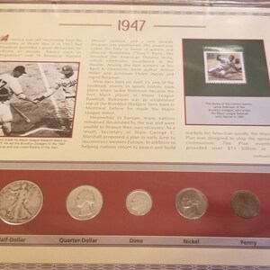 1940s US Coins-vintage Half Dollar-quarter-mercury Dime-nickel-penny ...