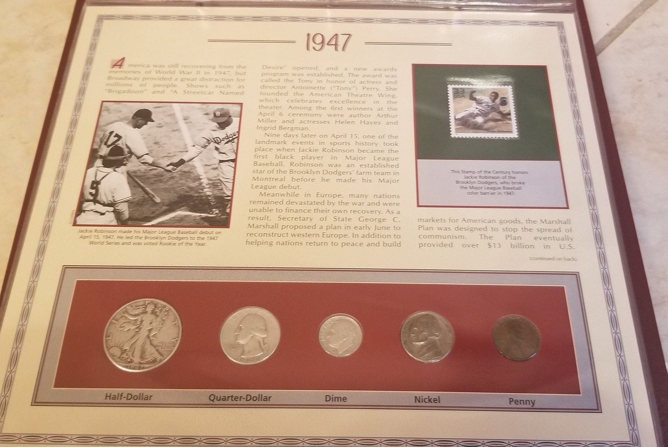 1940s US Coins-vintage Half Dollar-quarter-mercury Dime-nickel-penny ...