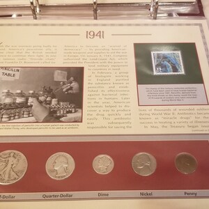 1940s US Coins-vintage Half Dollar-quarter-mercury Dime-nickel-penny ...