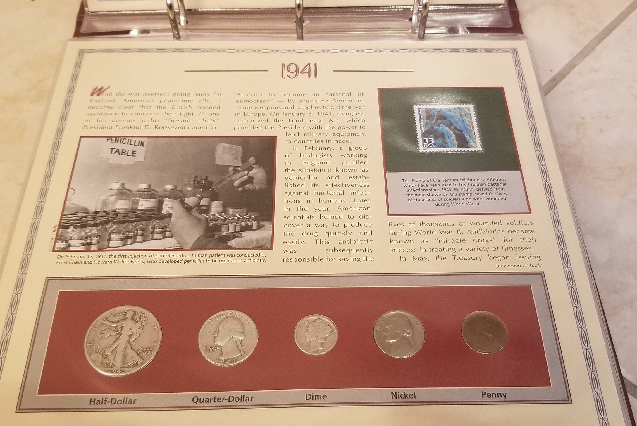 1940s US Coins-vintage Half Dollar-quarter-mercury Dime-nickel-penny ...