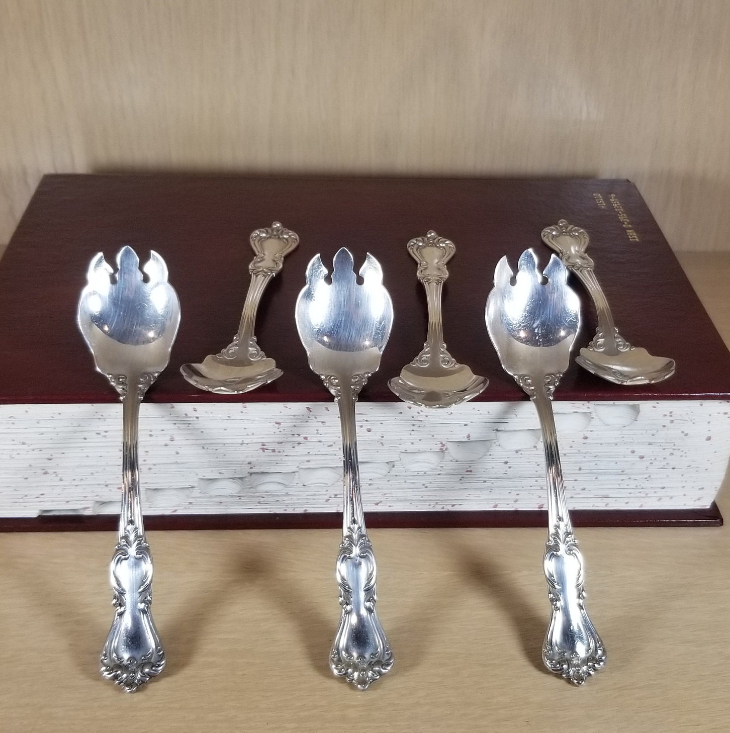 6 ICE CREAM Forks-vintage Sterling Silver-reed & Barton-marlborough ...