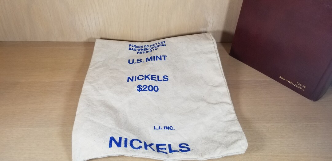 BANK BAG-MONEY Bag-vintage Cash-u.s. Mint-nickels-robber-antique Coins ...