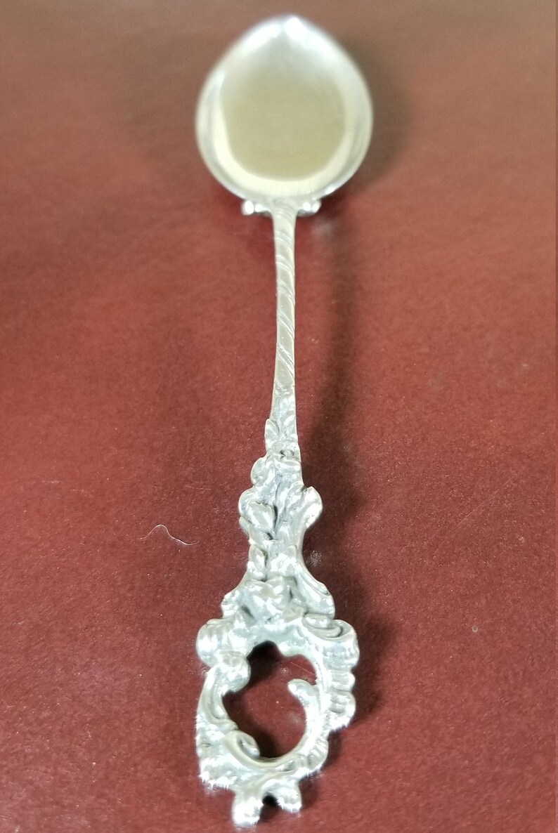 SILVER SPOON SET-6 Mini Spoons-vintage Serving Utensil-antique Dining ...