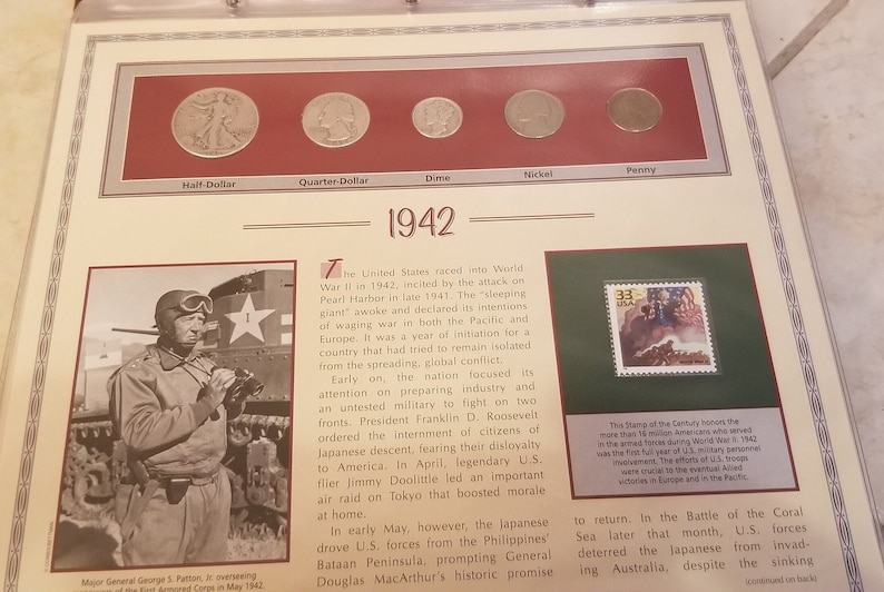 1940s US Coins-vintage Half Dollar-quarter-mercury Dime-nickel-penny ...