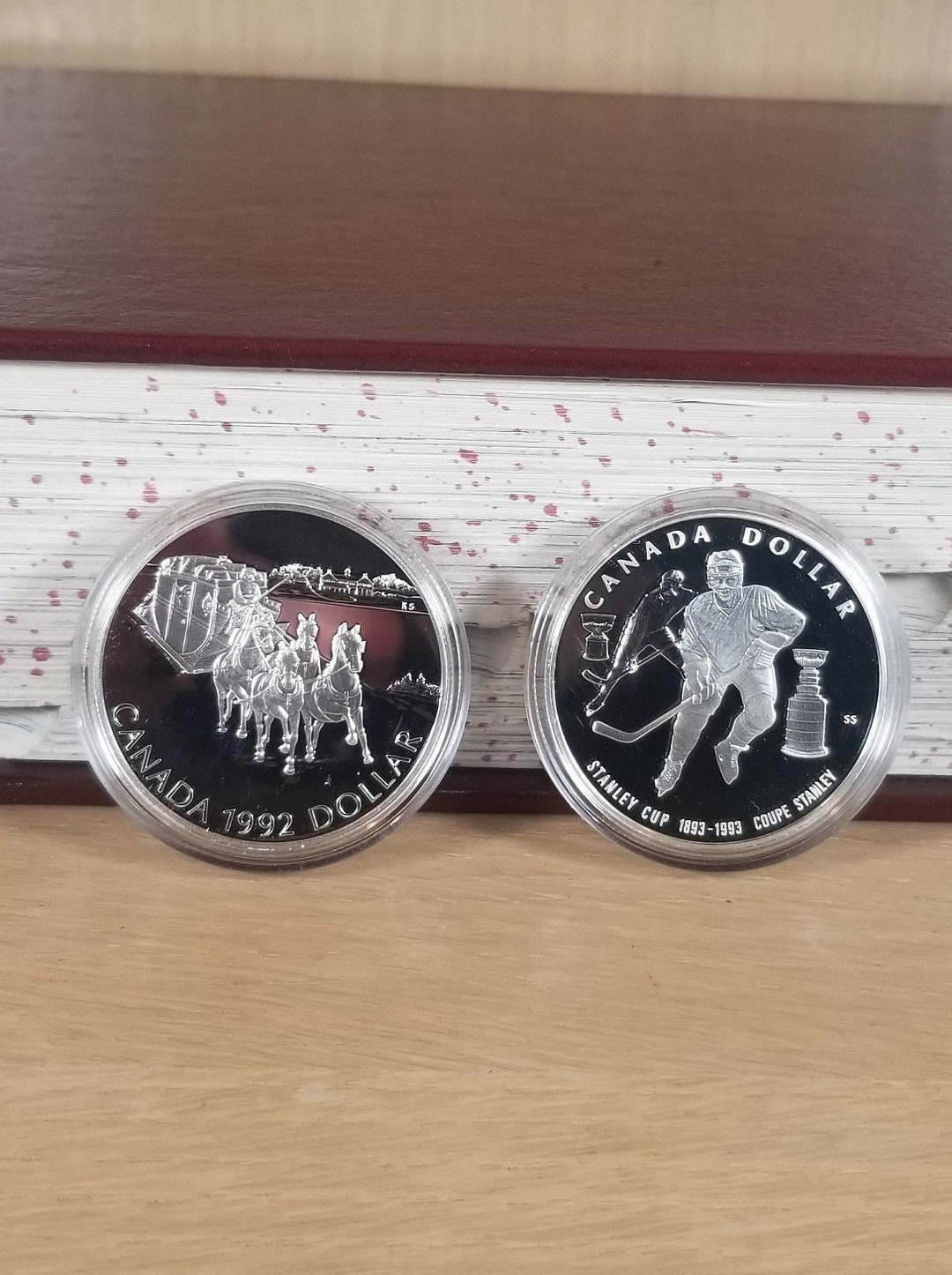 CANADA SILVER Dollars-1992-1993-vintage Dollar Coins-hockey-stanley Cup ...