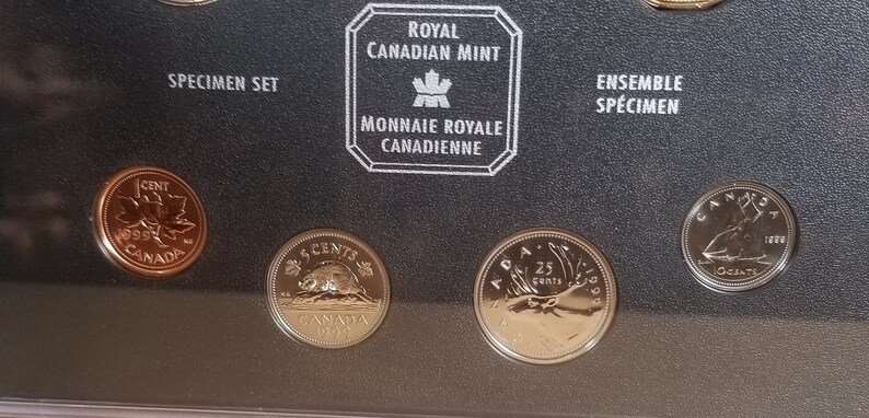 CANADA SPECIMEN Set-1999-vintage Coins-royal Canadian Mint-queen ...