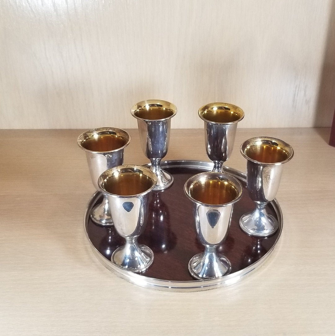 CORDIAL Goblets-sterling Silver-vintage Dining-tray-antique Barware ...