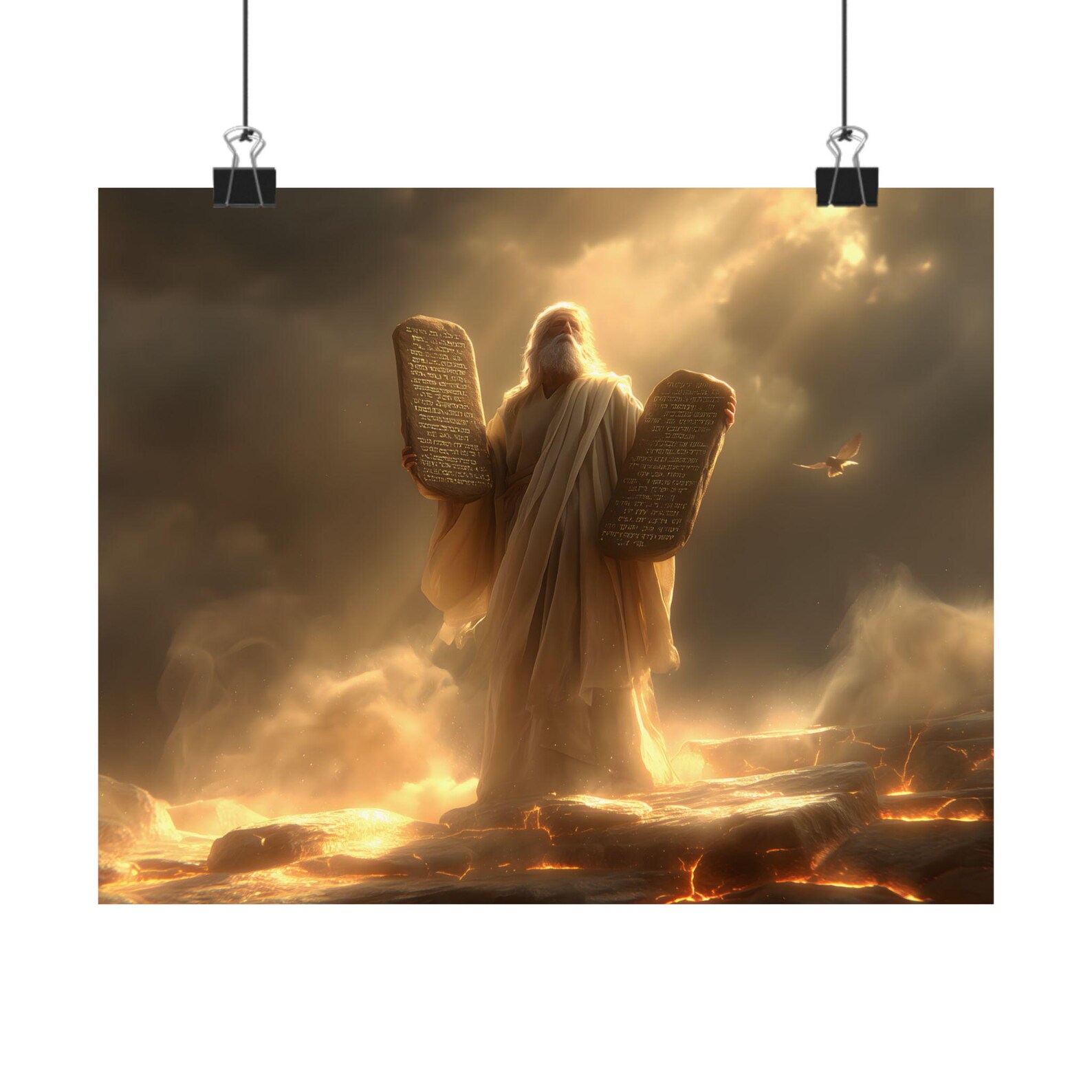 Moses and the Ten Commandments | Matte Fine Art Print | Inspirational ...