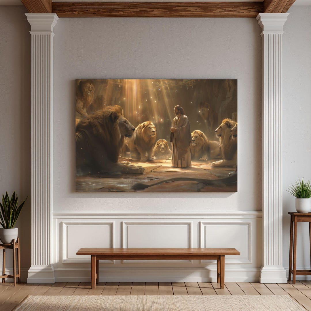Daniel in the Lions Den Wall Art | Christian Home Decor - Etsy