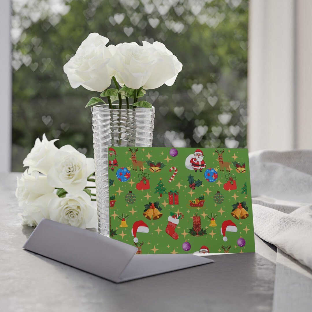 Christmas Icons Holiday Cards | Two-sided Printable Card - Etsy