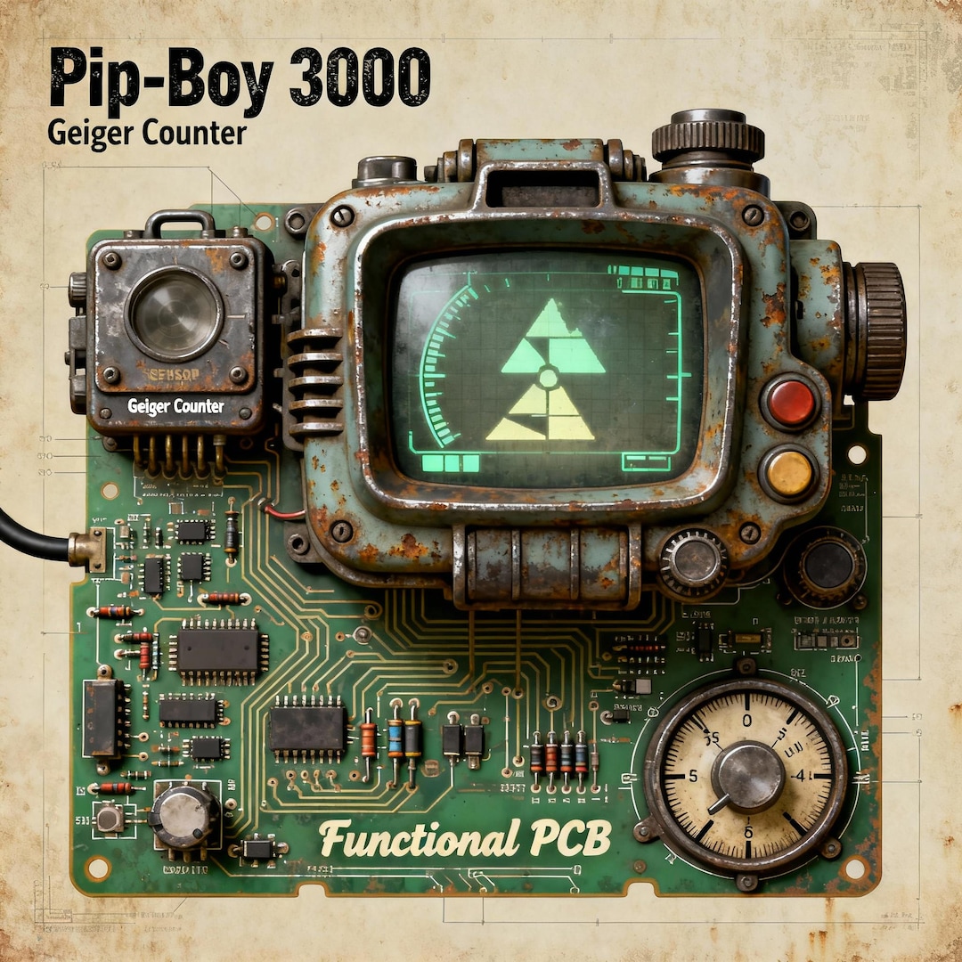 Pip-boy 3000 Functional PCB | Fallout Inspired Wearable | Geiger ...