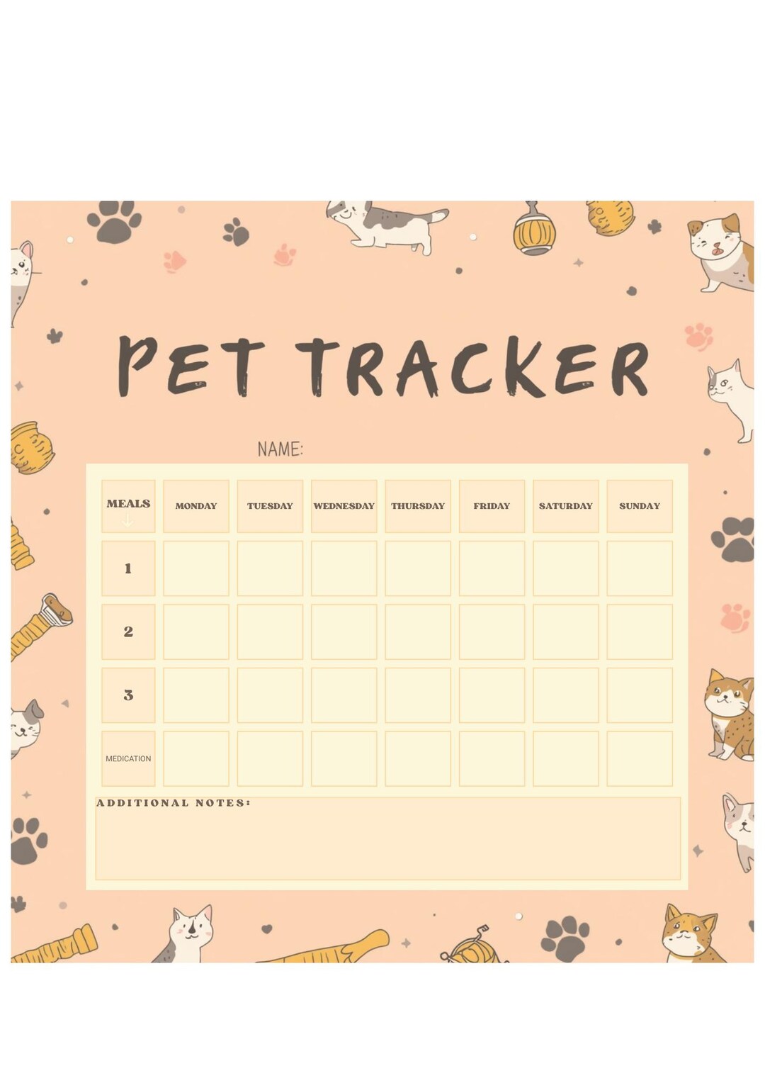 Pet Tracker | Pet Feeding, Medication and Notes | Easy Pet Care Planner ...