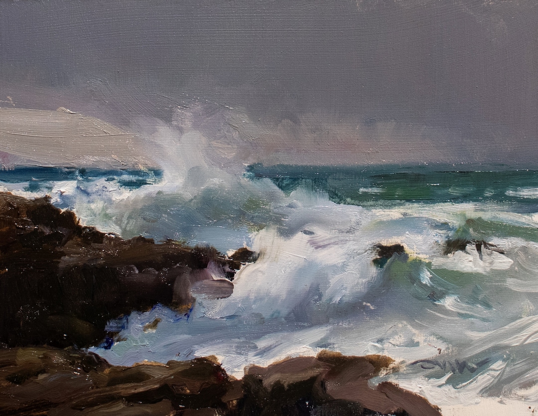 Crashing Waves Seascape Painting Oil on Panel 6x8 Inch - Etsy