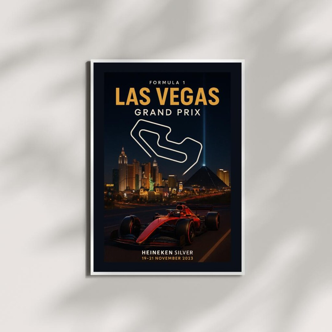Las Vegas Grand Prix Poster – Formula 1 Wall Art, F1 Las Vegas Track ...