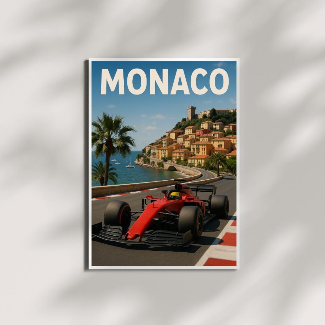 Monaco Formula 1 Racing Poster – Vintage Travel Style Print | F1 Wall ...
