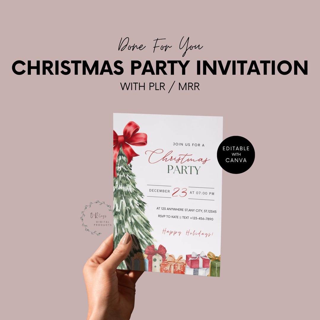 Editable Christmas Party Invitation Template | Canva | Printable Winter ...