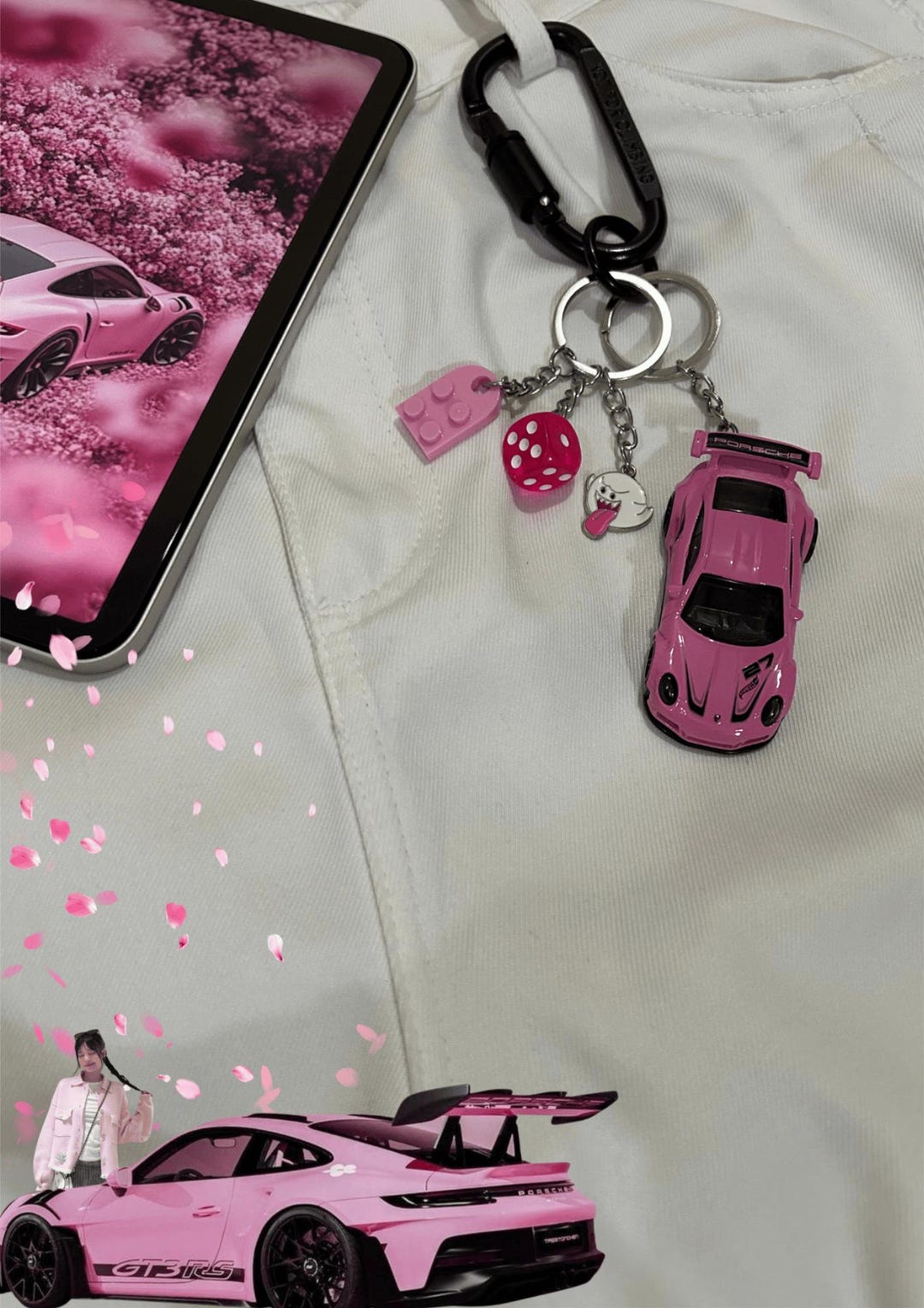 Hot Wheels Pink Porsche 911 Gt3 Rs Keychains and Carabiner - Etsy