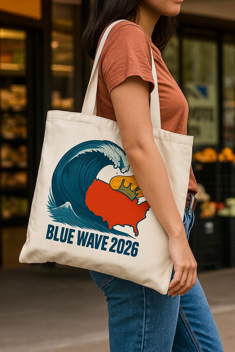 Blue Wave 2026 Tote Bag | Bold Political Statement | Anti-trump ...