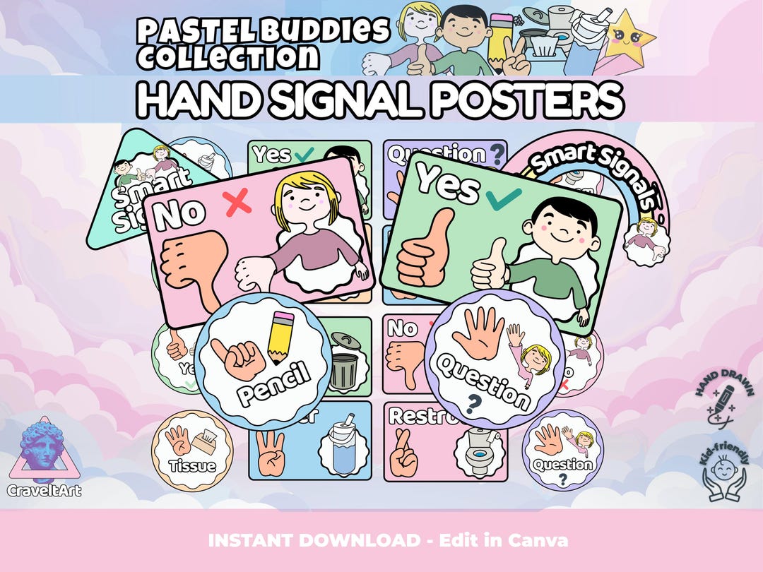 Classroom Hand Signals Posters | Visual Classroom Posters | Preschool ...