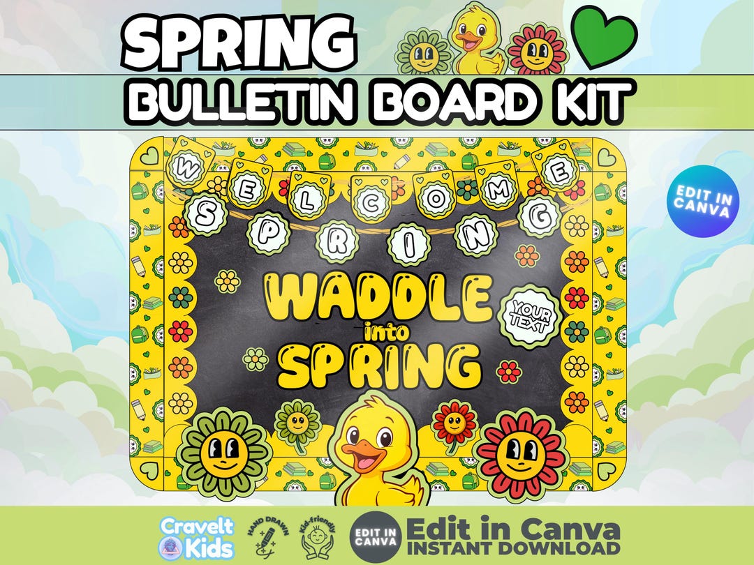 Duck Spring Bulletin Board Kit | Waddle Into Spring Classroom Decor ...