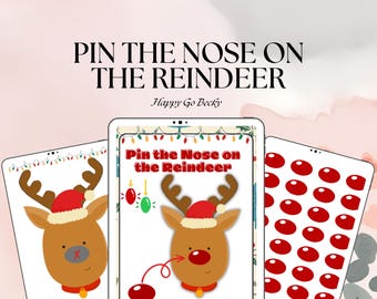 Pin the Nose on the Reindeer. Printable Reindeer Game for Christmas ...