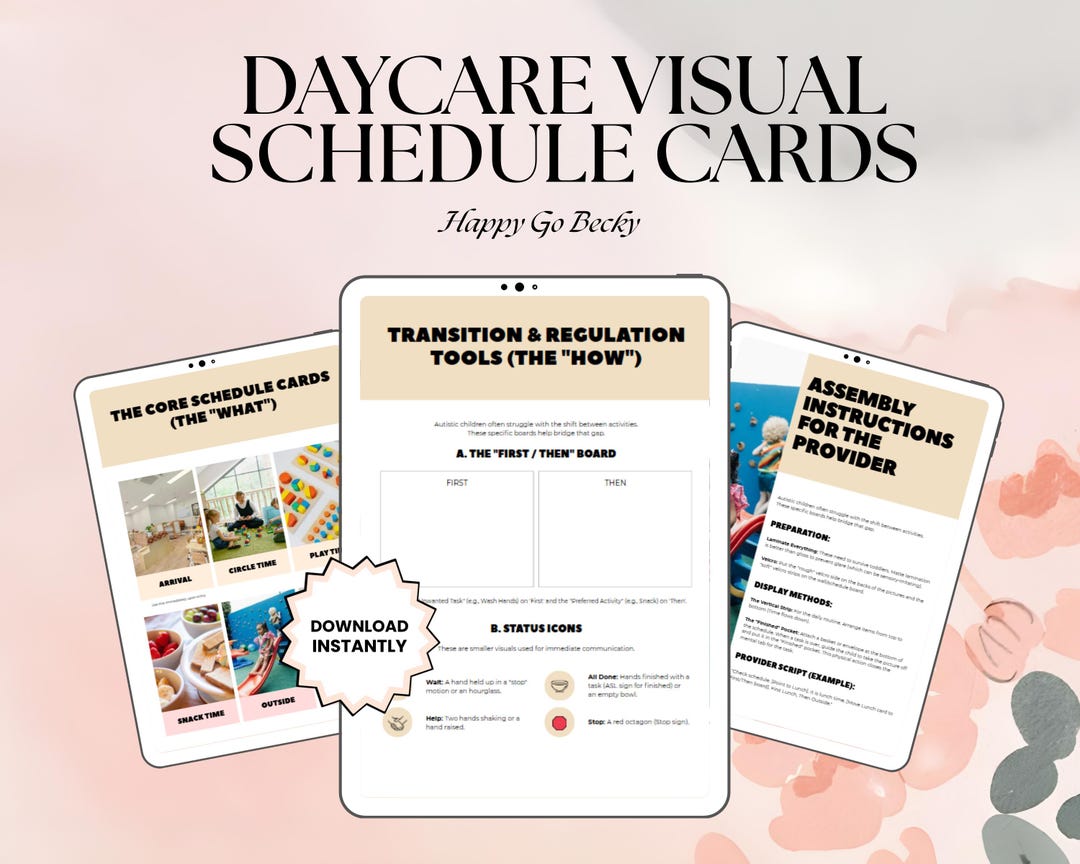 Visual Schedule for Autism Canva Template | Preschool & Daycare Routine ...
