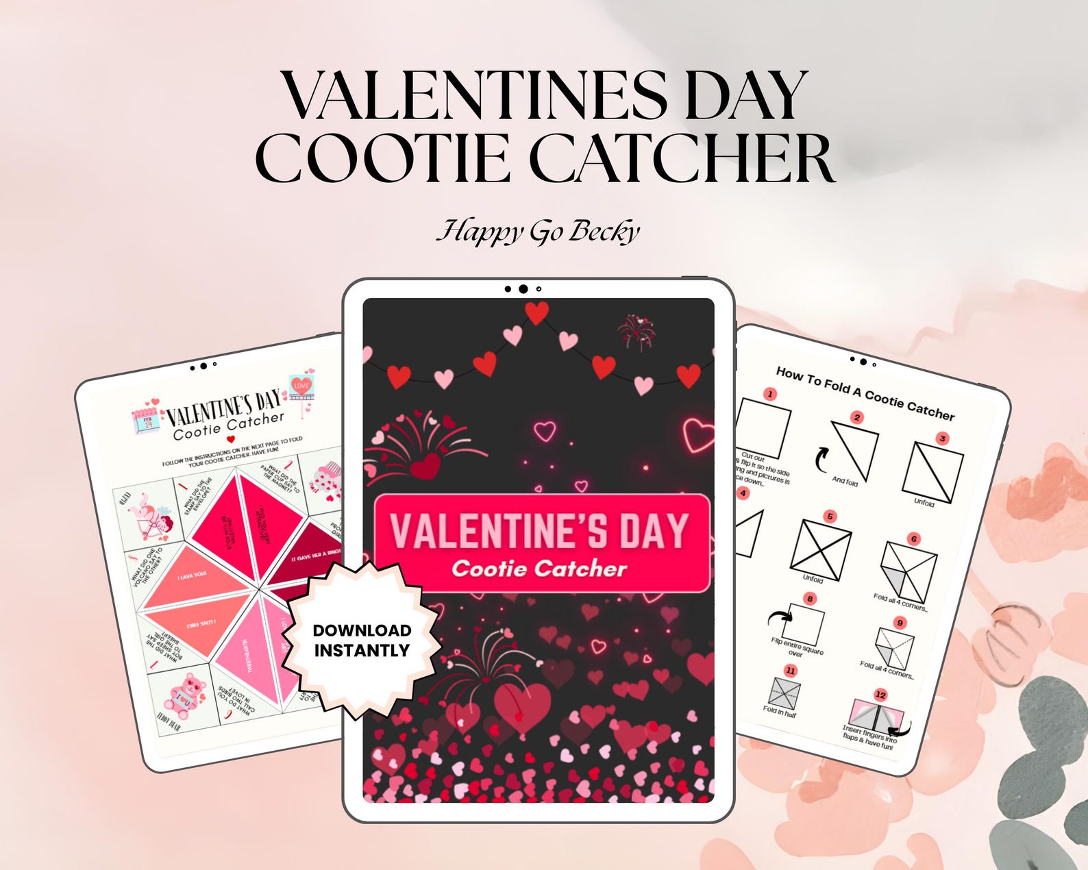 Valentine Cootie Catcher Canva Template | Kids Joke Teller - Etsy