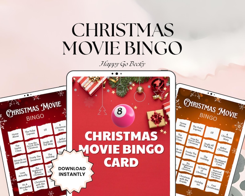 Holiday Movie Bingo Game, Printable Cards (family Fun, All Ages) - Etsy