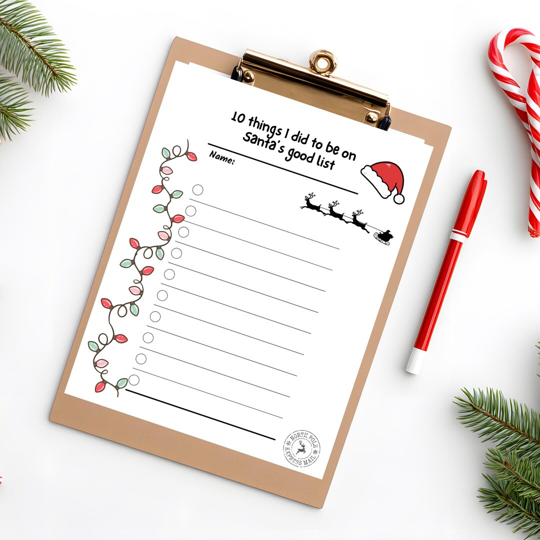 Santa's Good List - Printable - Etsy